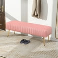 Furniliving Velvet Tufted Ottoman Bench, Modern Upholstered Bedroom ...
