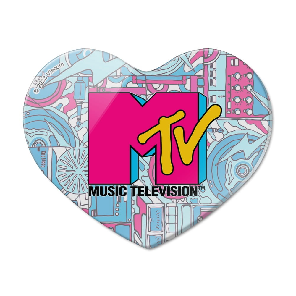 MTV Techno Neon Logo Heart Acrylic Fridge Refrigerator Magnet - Walmart.com