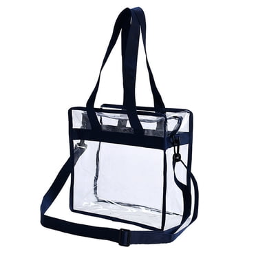 Large 12x12x6 inch PVC Tote Bag with Zipper and Handles, Transparent ...
