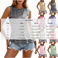 Avrnliq Orange Womens Gingham Peplum Blouse Sleeveless Round Neck ...