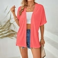 Womens Tops Summer Lightweight Cardigan Short Sleeve Open Front Casual ...