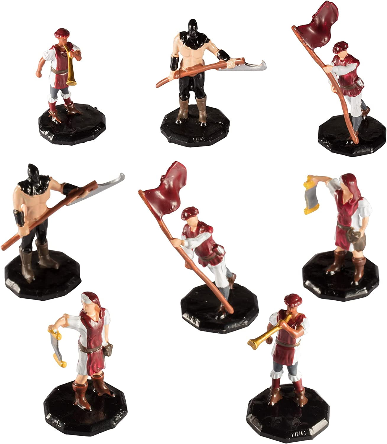 Monster Townsfolk Mini Fantasy Figures - 8pc Hand-Painted Authority Non ...