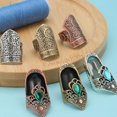 2Pcs Retro Metal Thimble Finger Tip Protector Ergonomic Finger Guards ...