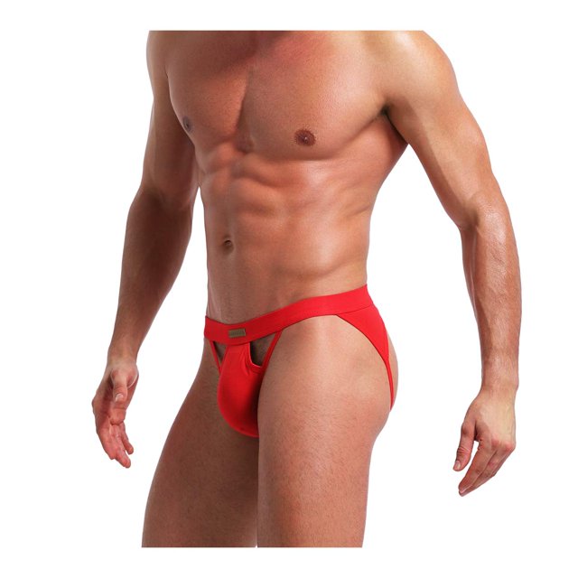 Mizok Mens Jockstrap Underwear Sexy Cotton Athletic Supporter Briefs