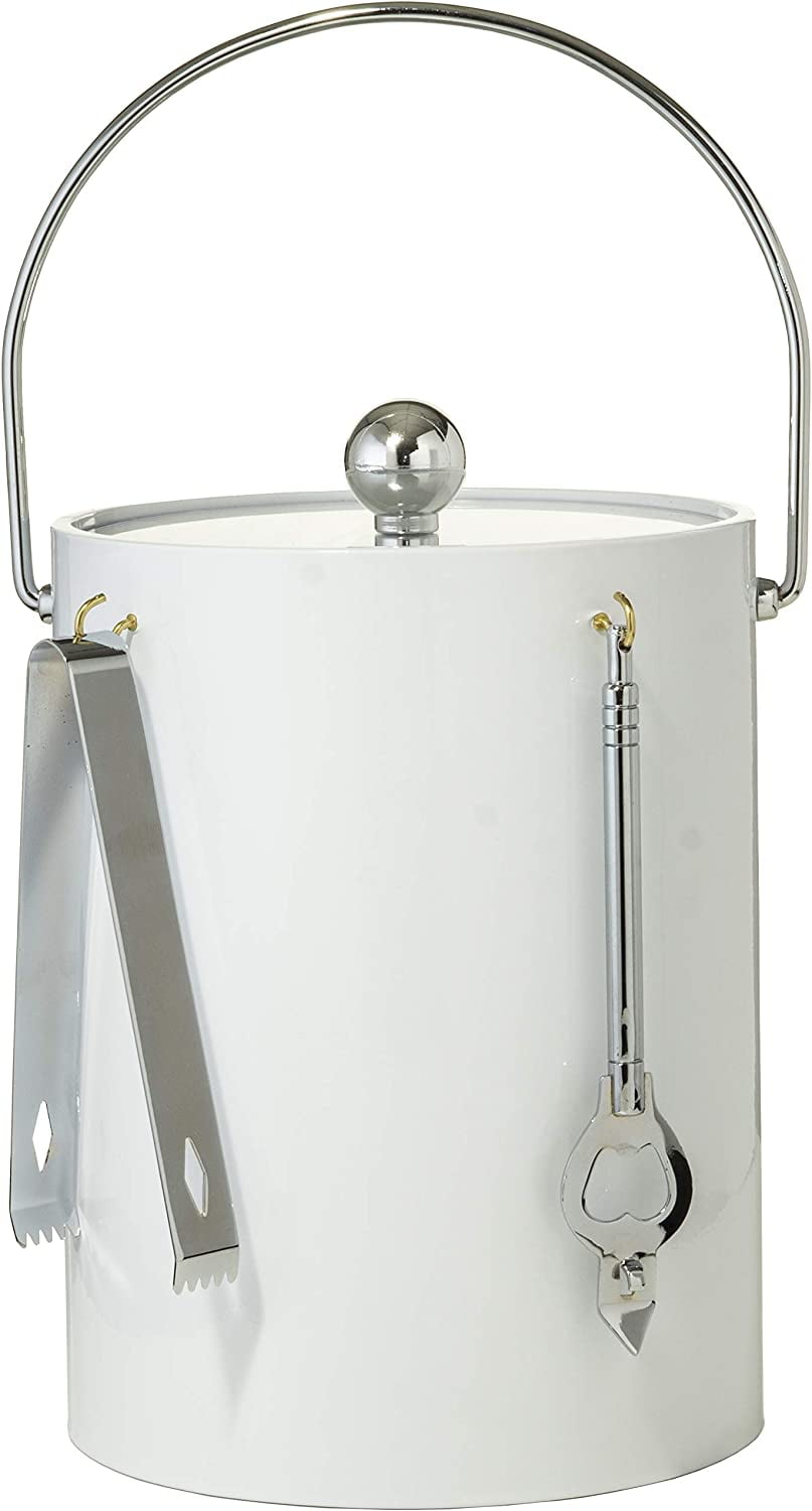 Hand Made In USA White Double Walled 5-Quart Insulated Ice Bucket With ...