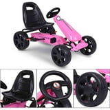 Topbuy Pink Go Kart Ride-On Pedal Car with Adjustable Seat - Walmart.com