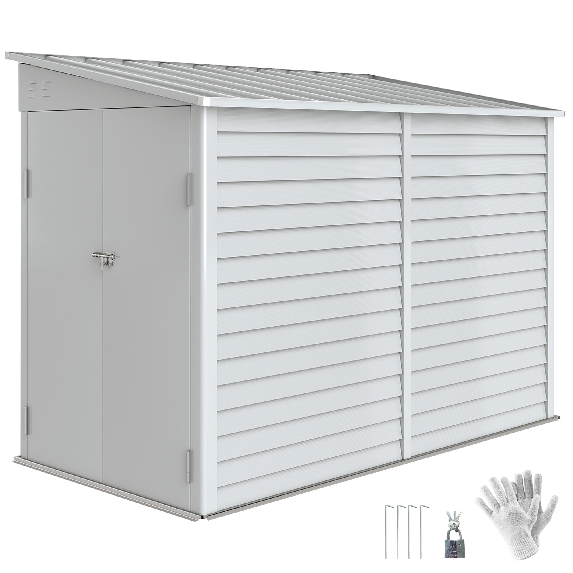 Click here for Outsunny 4.6 X 9 Metal Outdoor Storage Shed With L... prices