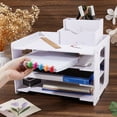 1 pc 4-Layered PVC File Folder Holders Rectangle White 34.5x25x29.5cm ...
