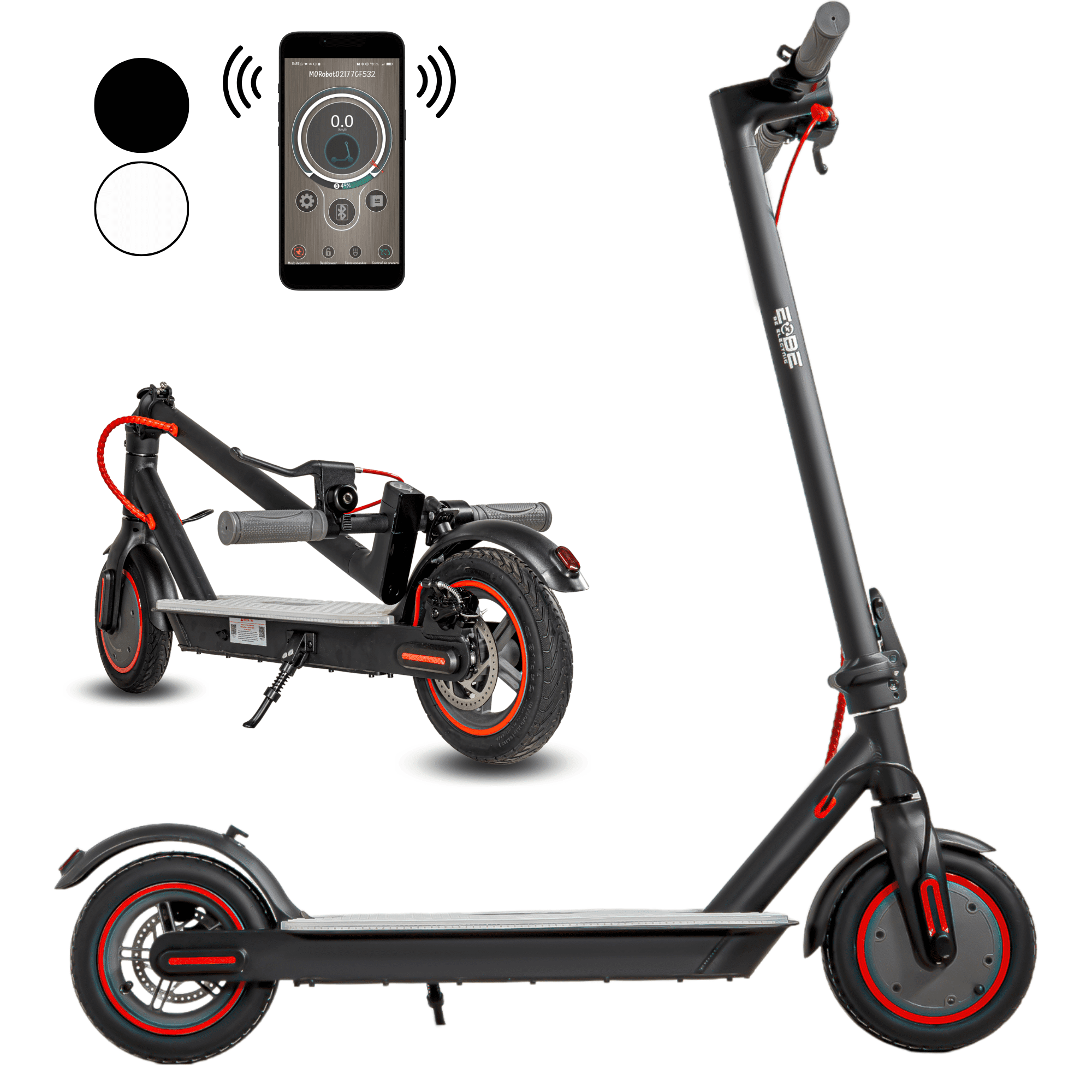 Scooter Electrico Monopatin Plegable 30km Luz Led 350w Negro E-be ...