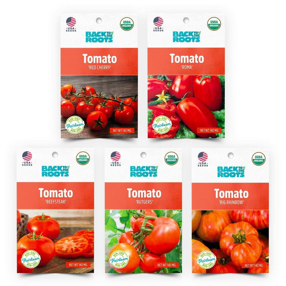 Organic Heirloom Tomato Vegetable Seeds Variety (5-Pack) - Walmart.com