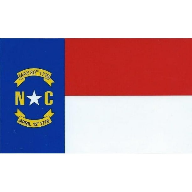 5in x 3in North Carolina State Flag Bumper Sticker Decal Window ...