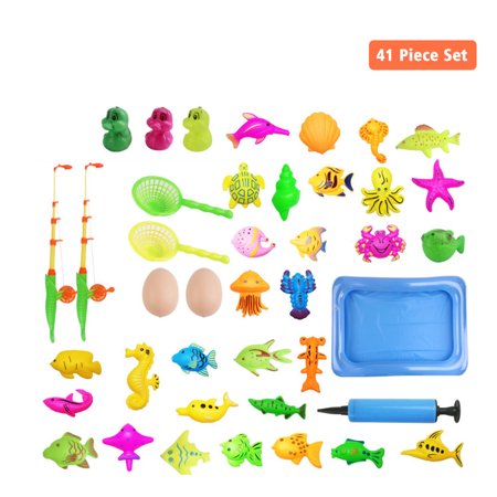 Magnetic Fishing Game Rod Fish Hook Kid's Inflatable Pool Outdoor Toy ...