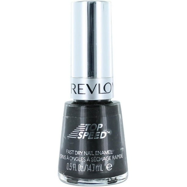 Revlon Top Speed Fast Dry Nail Enamel, 880 Black Star, 0.5 Oz ...