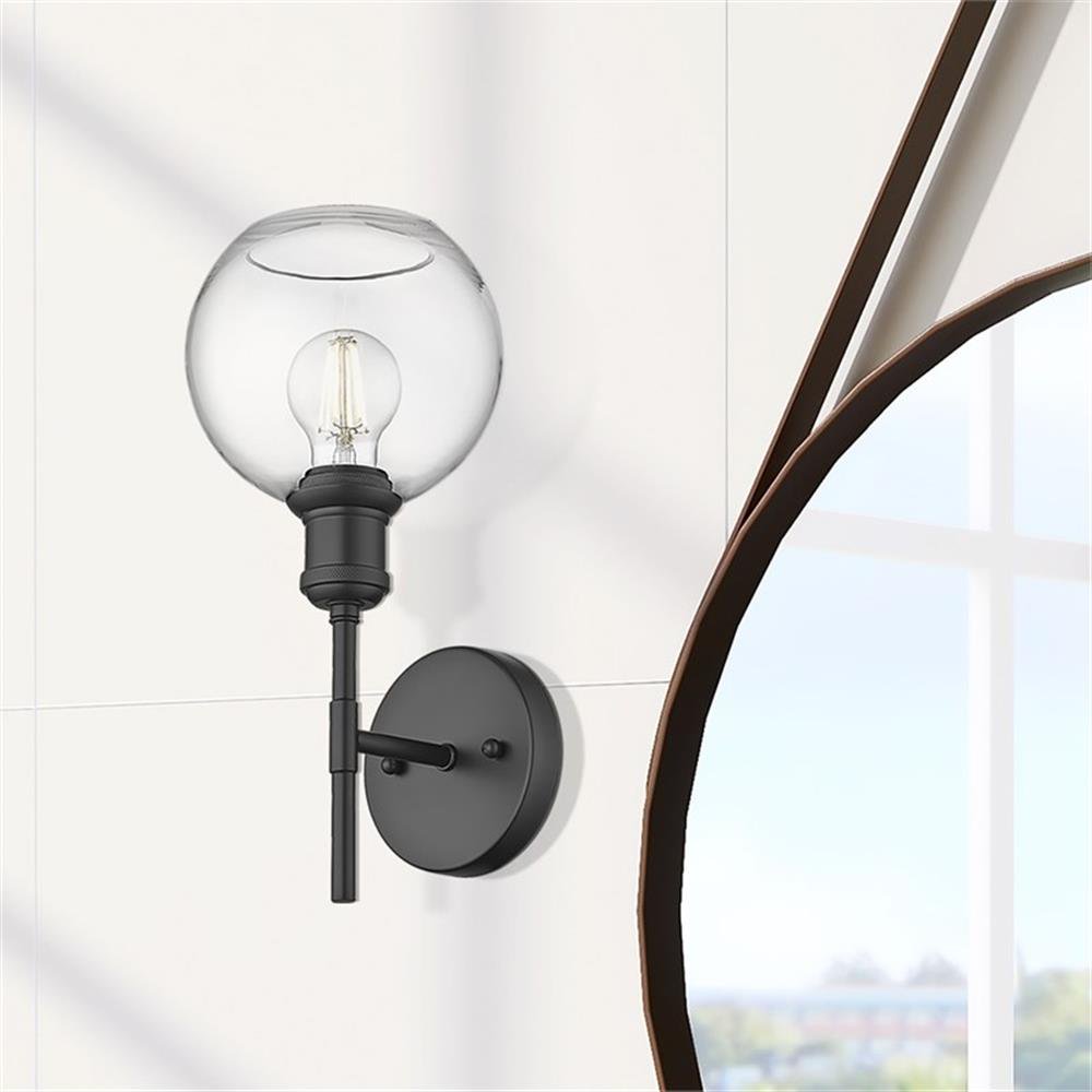 Click here for Golden Lighting Axel 1-Light Wall Sconce Matte Bla... prices