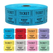 Amscan Double Ticket Roll, 6-1/2"H x 6-1/2"W x 2"D, Red, 2,000 Tickets ...