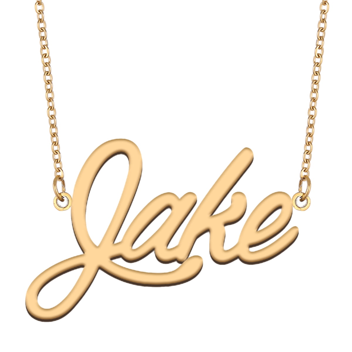 HUAN XUN 18k Gold Jake Name Letters Necklace Mens Jewelry Father Day ...