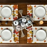 Smile Maple Leaves Fall Placemats Set of 4, 12x18 Inch Thanksgiving ...