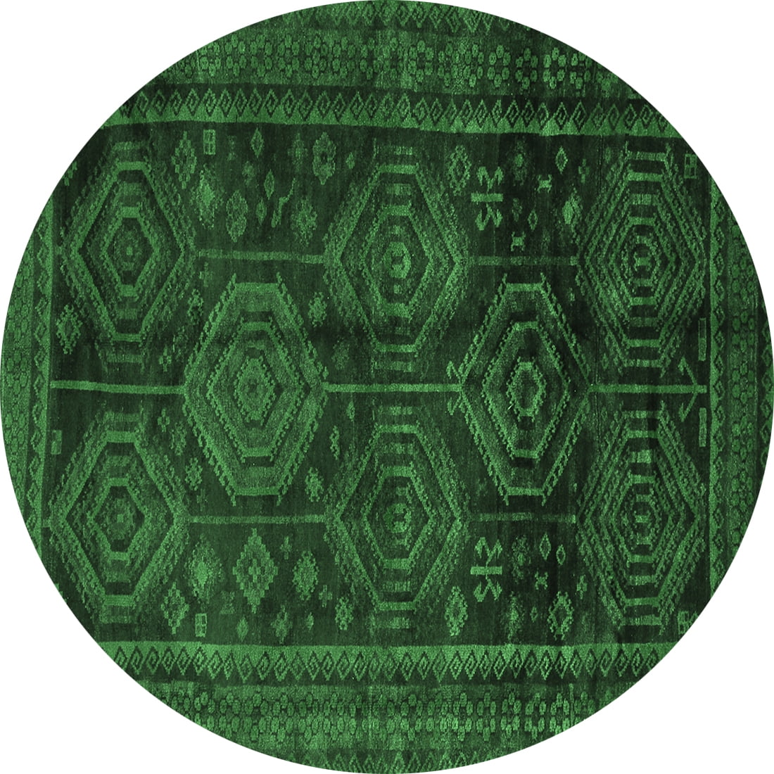 Ahgly Company Indoor Round Persian Emerald Green Traditional Area Rugs ...