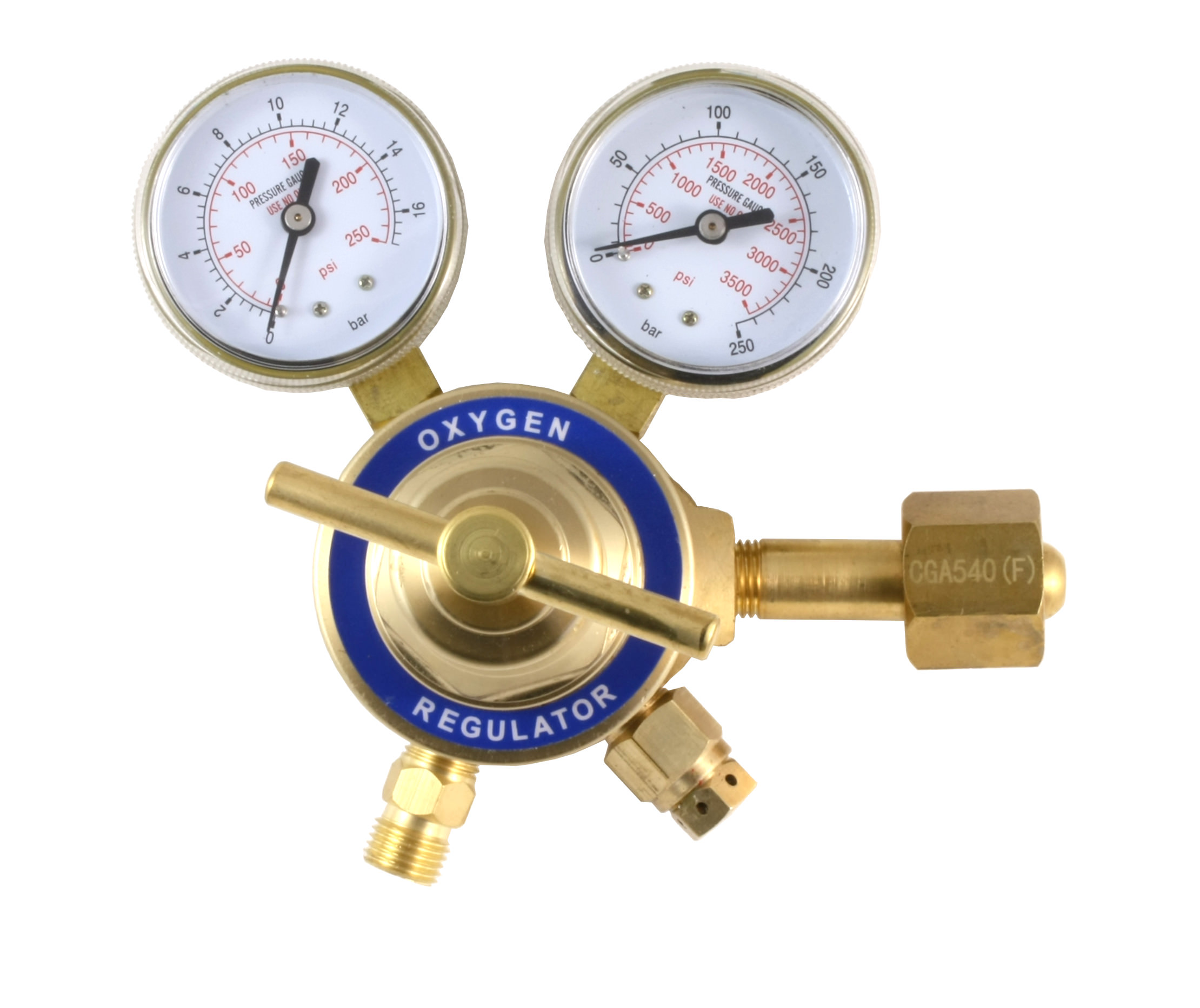 Two-stage regulator for Oxygen. Inlet Connection: CGA-540 - Outlet ...