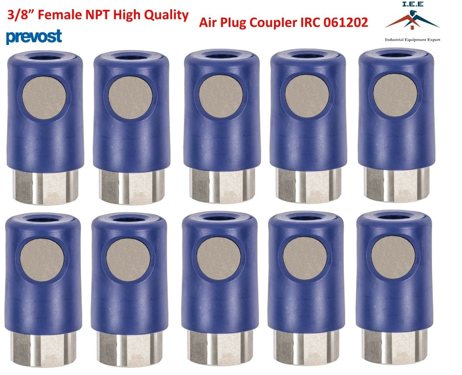 10 Pack Prevost Silver Air Plug Coupler IRC061202 3/8" FNPT High ...