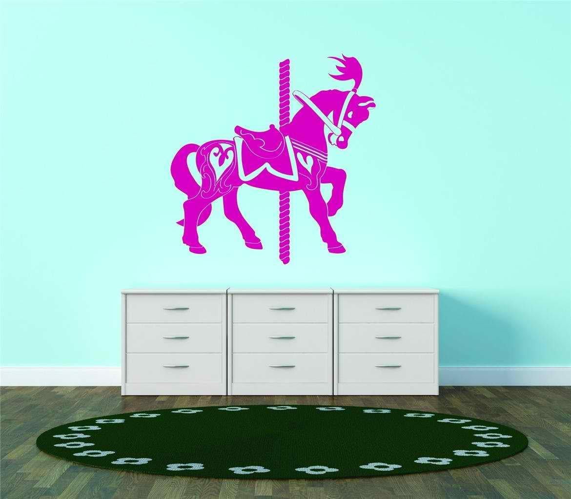 Living Room Art Merry Go Round Horse Cowboy Rodeo Kids Boy Girl Teen ...