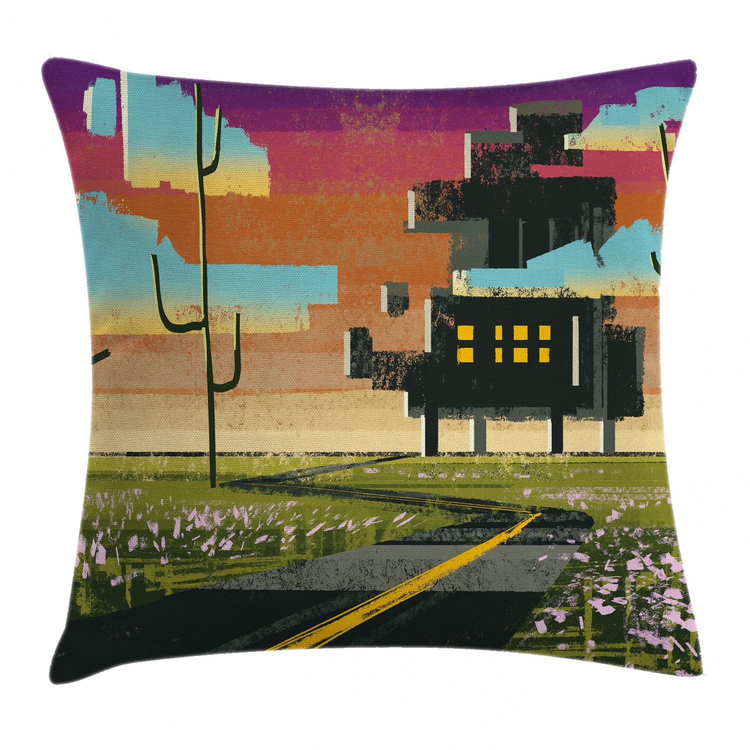 Fantasy Art House Decor Throw Pillow Cushion Cover, Trippy Futuristic ...