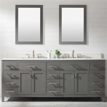 Kathryn 72 inch Double Freestanding Bath Vanity in Dark Oak with ...