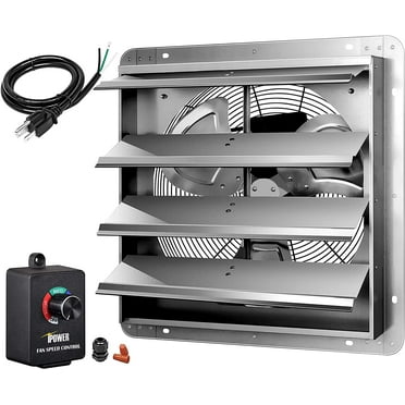 Hon&Guan 14 Inch Shutter Exhaust Fan with Speed Controller, 882CFM High ...