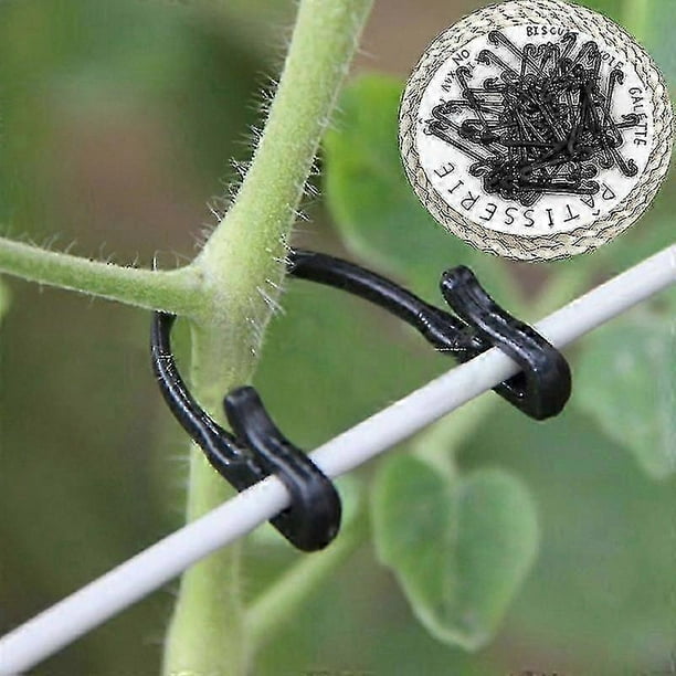 100 Pcs Plastic Plant Fixing Clips Grape Tomato Support Clips Rack Mesh ...