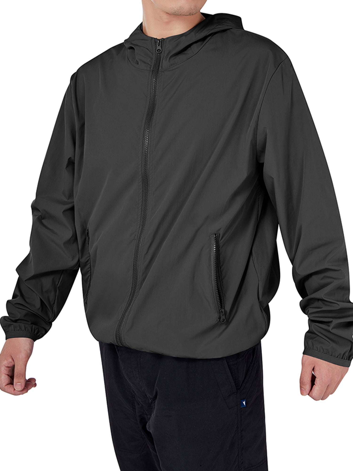 DODOING Men’s Windbreaker Jacket Hooded Raincoat Windbreaker ...