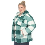 White Mark Women's Plaid Sherpa Shacket Jacket - Walmart.com