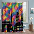 Abstract Shower Curtain for Bathroom, Colorful Patchwork Geometric ...
