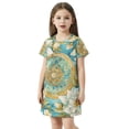 BZSMCE Short Sleeve dress Dress Casual Cotton Dresses-Flower Mandala ...