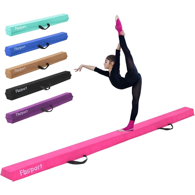 FBSPORT Floor Beam Gymnastic Balance Beam for Kids 3-10 Y 8ft Folding ...
