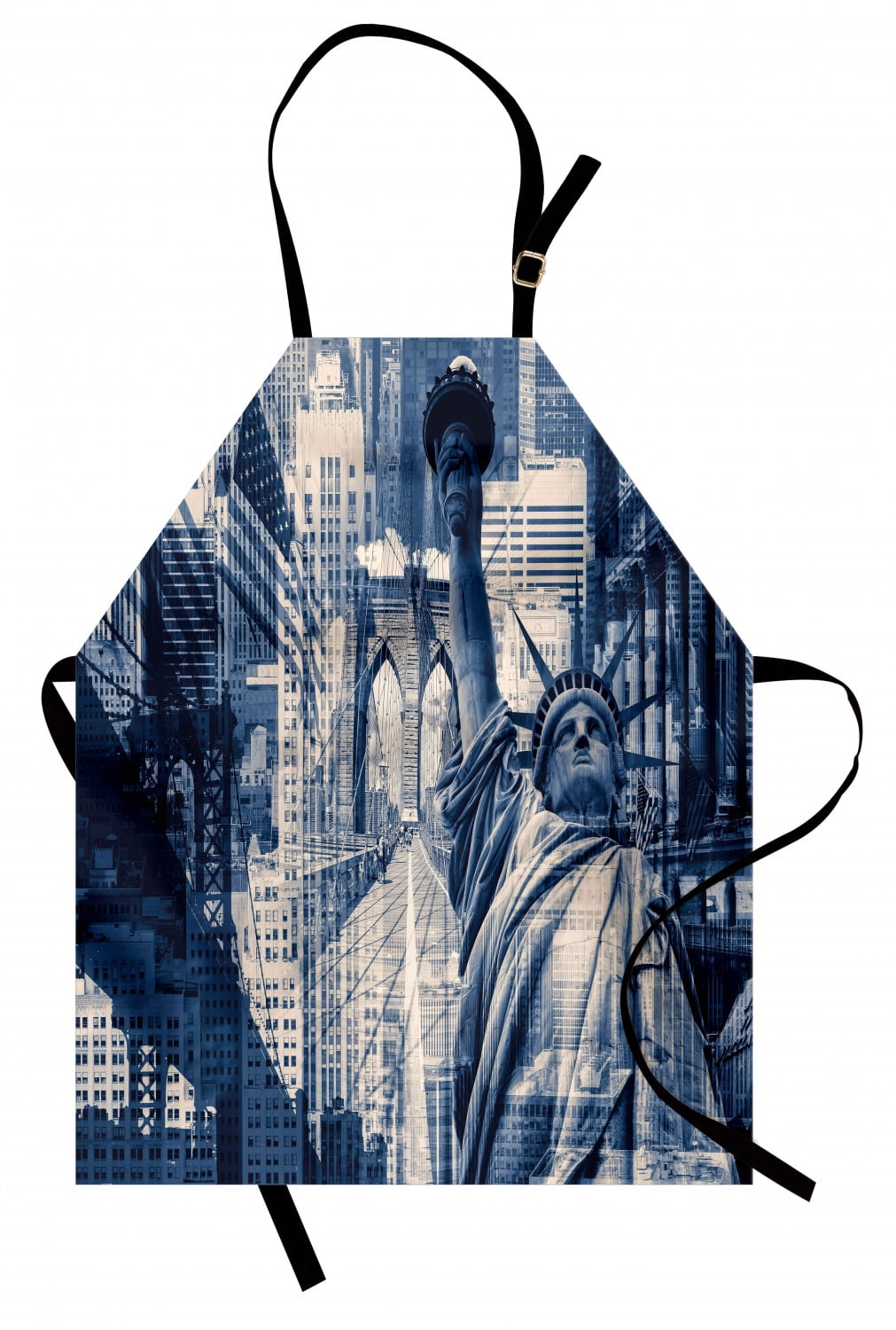 United States Apron Double Exposure Image of Statue of Liberty with New ...