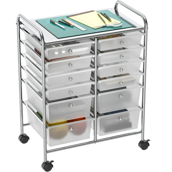 Rolling Craft Cart With Drawers
