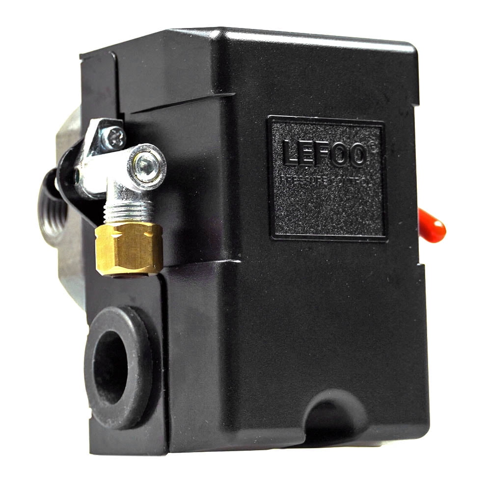 Lefoo 95-125 PSI Air Compressor Pressure Switch 1/4" Female NPT 4 Port ...