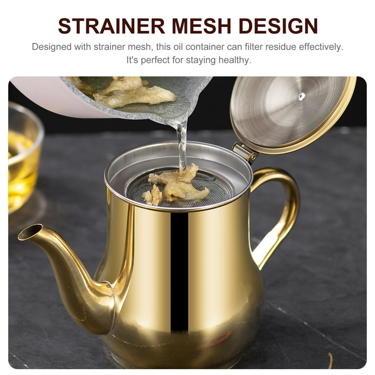 Oil Strainer Bacon Grease Container Strainer Cooking Oil Container ...