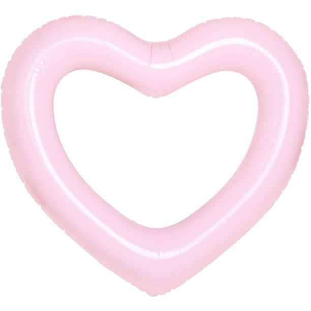 Inflatable Swim Rings, 120CM Heart Shaped Swimming Pool Float Loungers ...