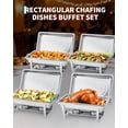 Chafing Dishes for Buffet 2 Pack, 8 QT Stainless Steel Rectangle Buffet ...
