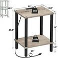 End Table with Charging Station, Small Side Table with Outlets ...