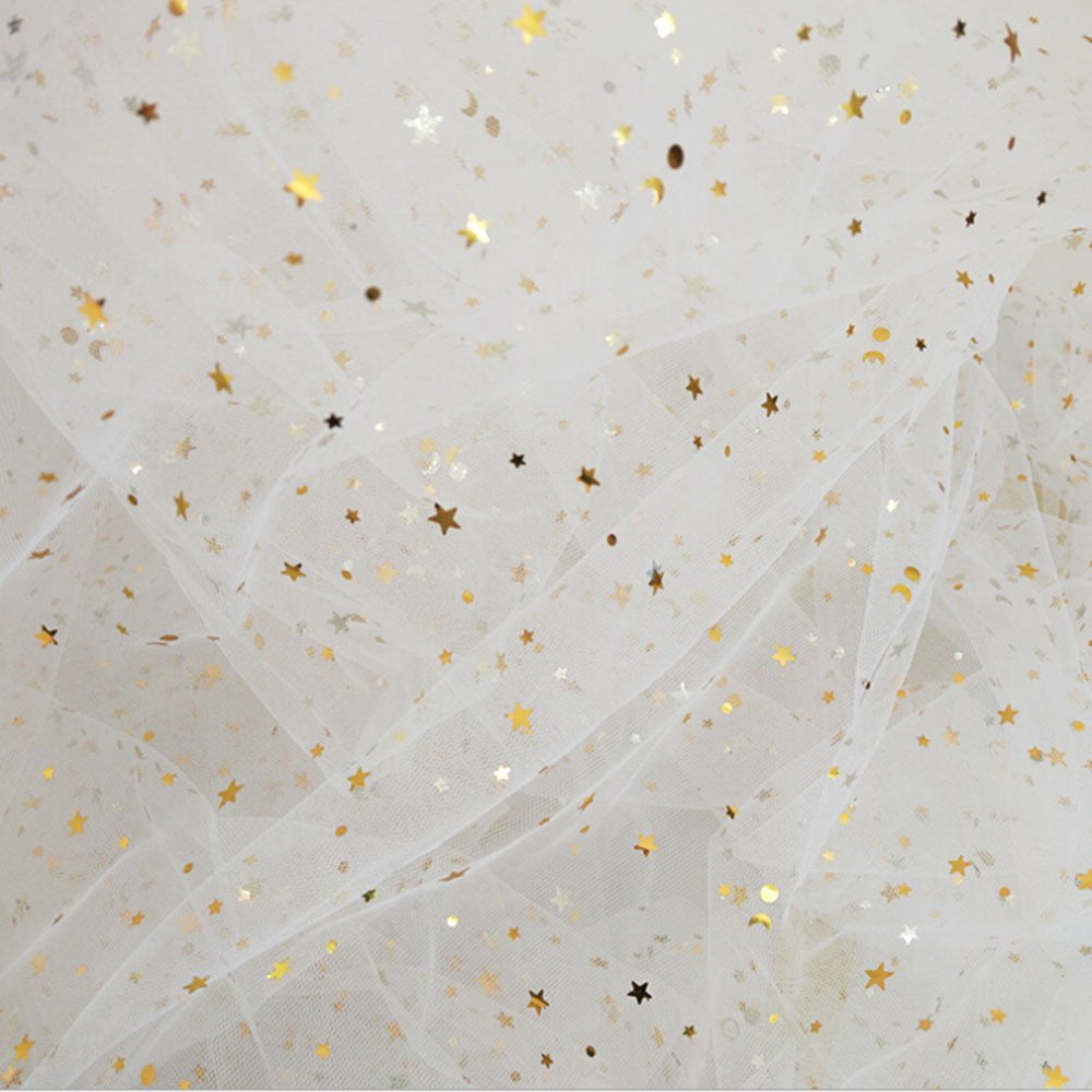 Click here for Generic Star Mesh Fabric Sequined Tulle Fabric Han... prices