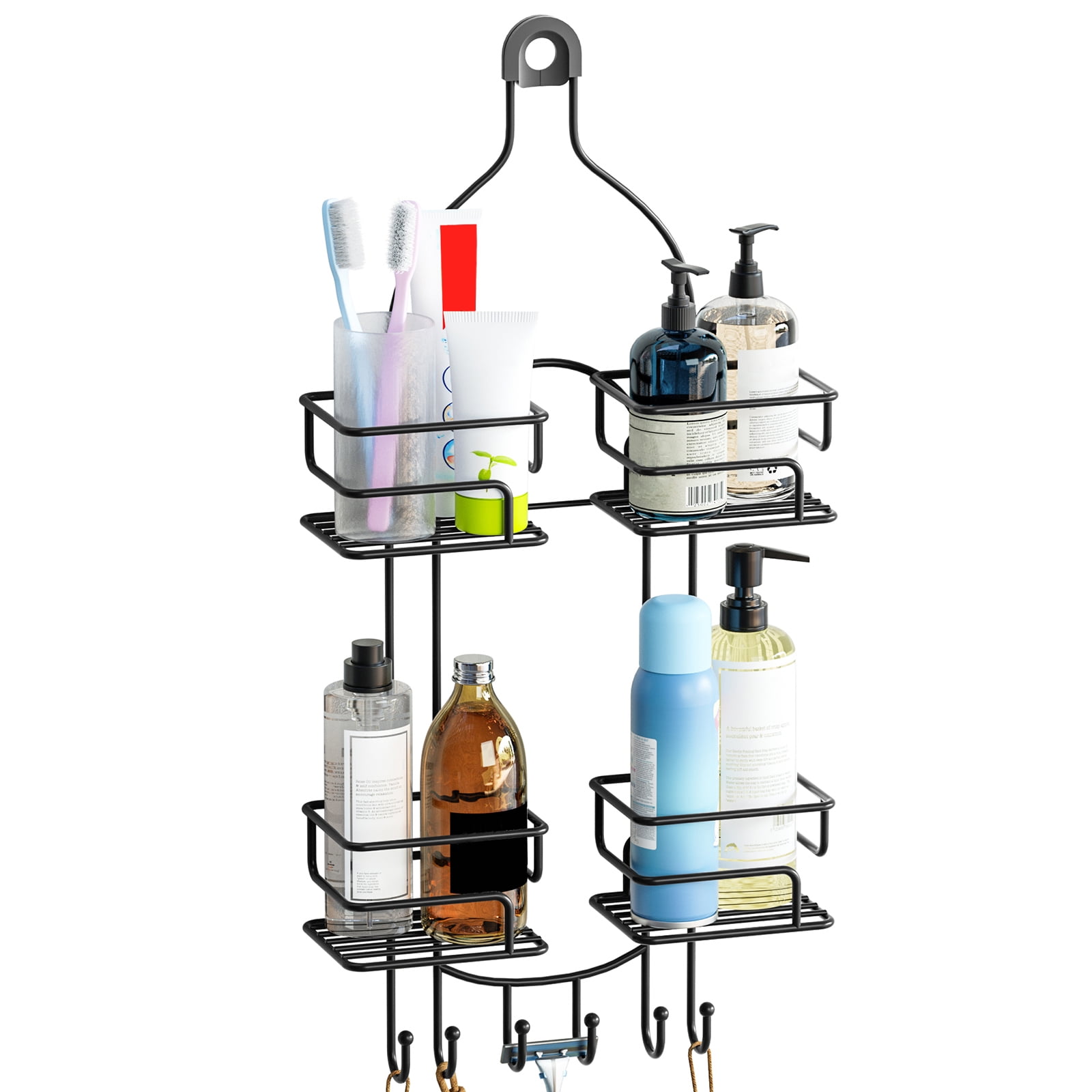 SRIWATANA Shower Caddy Hanging over Head, Bathroom Shower Organizer ...