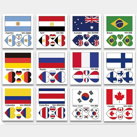 5pcs Countries Flag Tattoo National Fake Tattoo Euro Cup Temporary ...