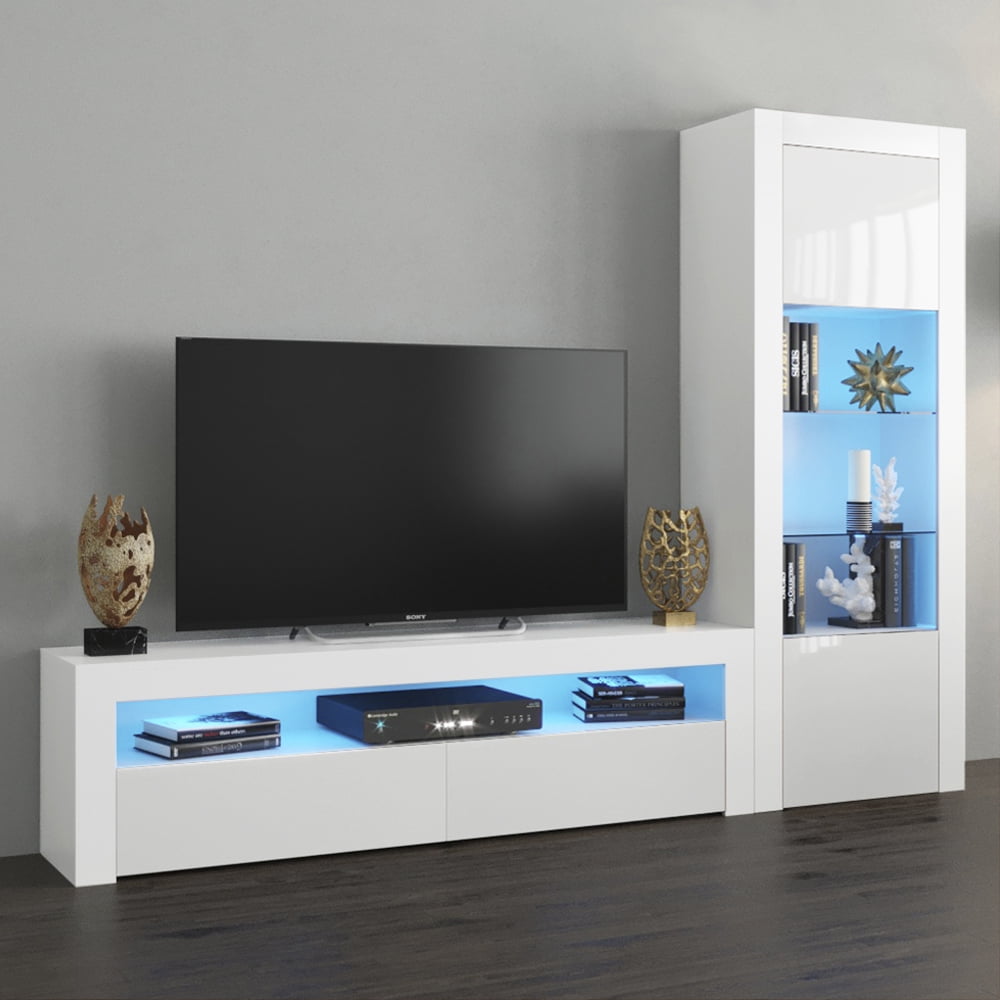 Milano Set CLA-BK Modern Wall Unit Entertainment Center - Walmart.com