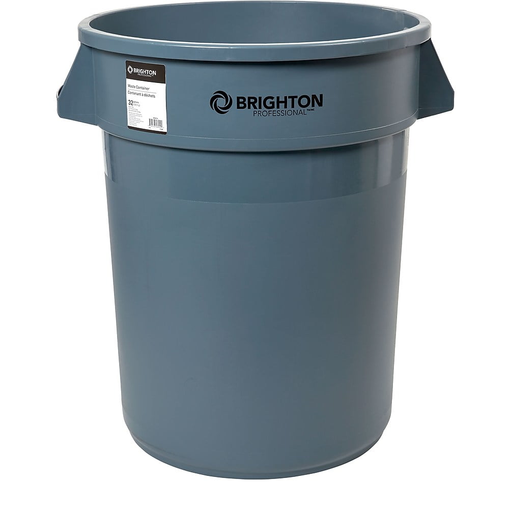 Brighton Round Trash Container Gray 32 Gallon 2625784 - Walmart.com