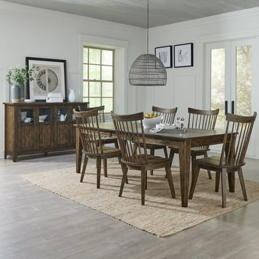 Liberty Furniture 9 Piece Trestle Table Set in Pine Solids & Veneers ...