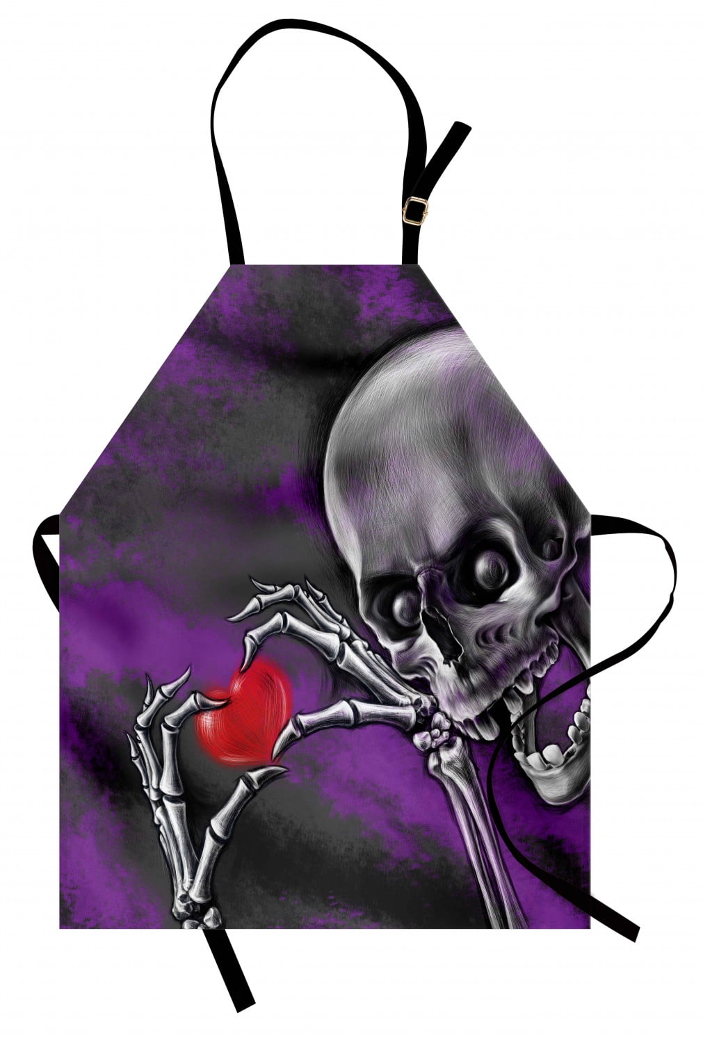 Skull Apron Spooky and Scary Skeleton Holds Eternal Love Sybol Heart in ...