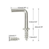 50pcs Cup Hooks Screw-in Wall 1/2 Inch Metal Thread Square Hooks Great ...