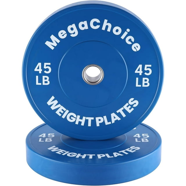 Rubber Bumper Weight Set - 2 Inch Barbell Plates for Home Gym Strength ...